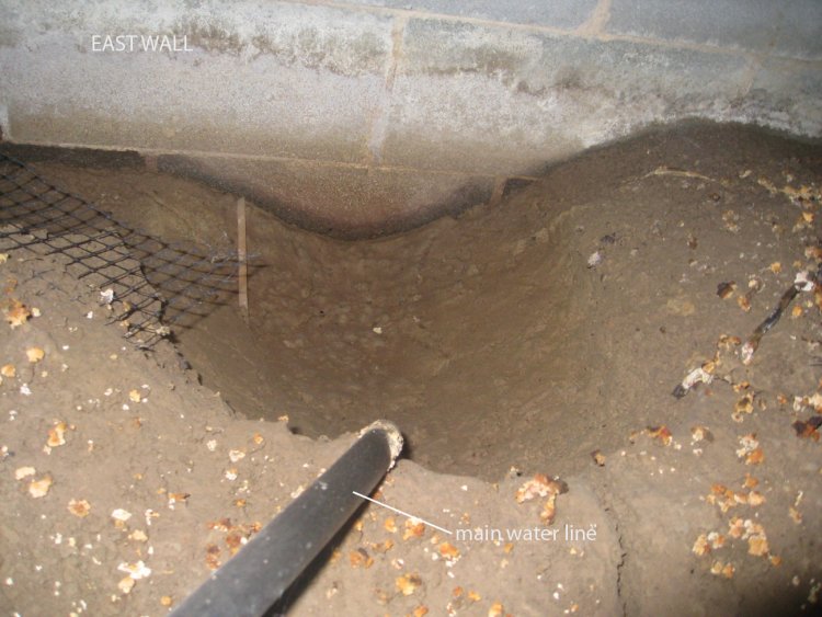 Possible water in cinder block foundation wall